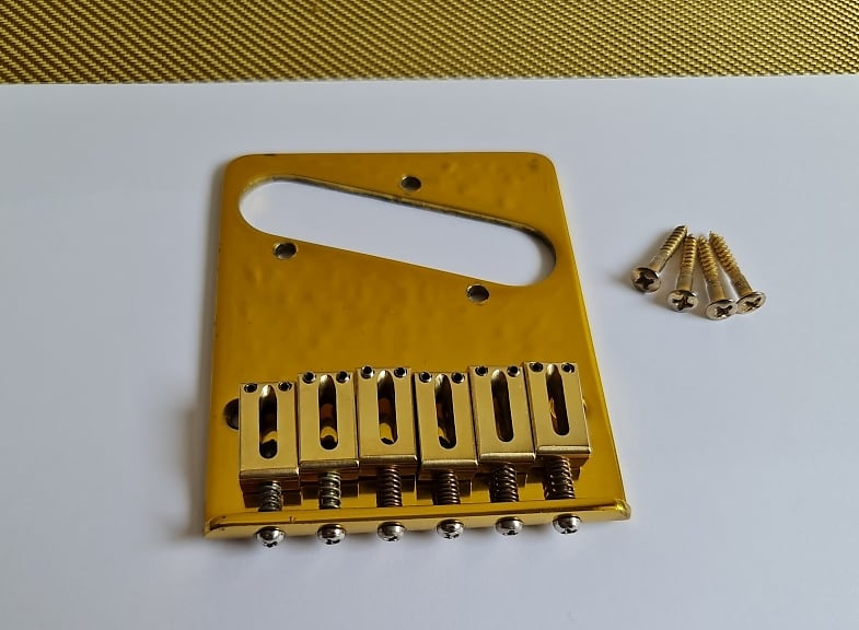 80's Schecter Van Nuys Brass Bridge for Telecaster - Gold | Reverb UK