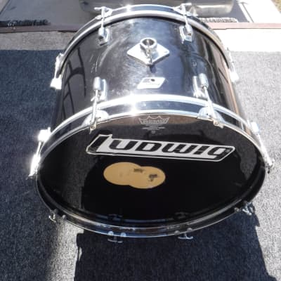 LUDWIG ROCKER 22" BASS DRUM. BLACK WRAP. 1980s Ludwig. Made | Reverb