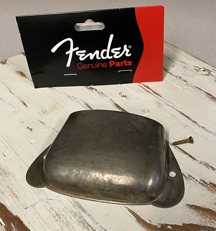Fender Aged Chrome 57 Precision P Bass Bridge Cover | Reverb