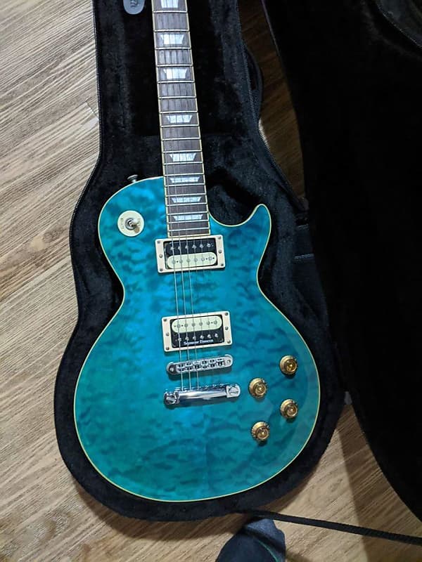 Edwards E-LP-92SD/QM Black Turquoise Green USA Seller | Reverb