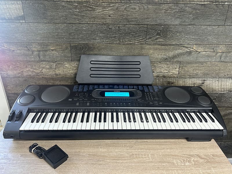 Casio WK-1600 Keyboard 76-Key w/ Pedal Stand And Power Supply | Reverb