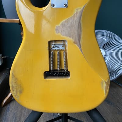 10S Stratocaster Aged Yellow nitro relic with roasted maple | Reverb