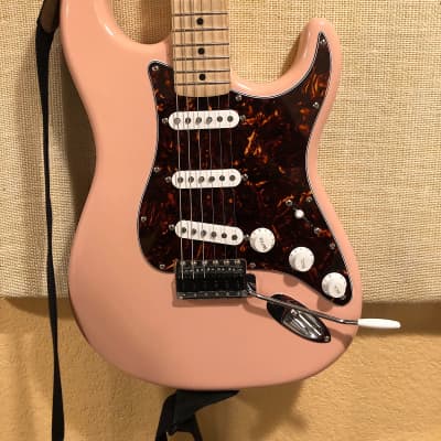 Warmoth Custom Stratocaster Shell Pink Satin Hardshell case | Reverb