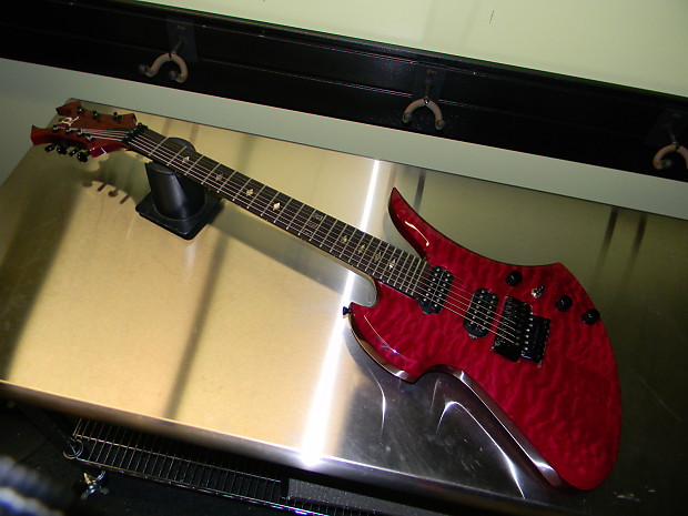 B.C. Rich USA Mockingbird 7 string Widow Headstock, Trans | Reverb