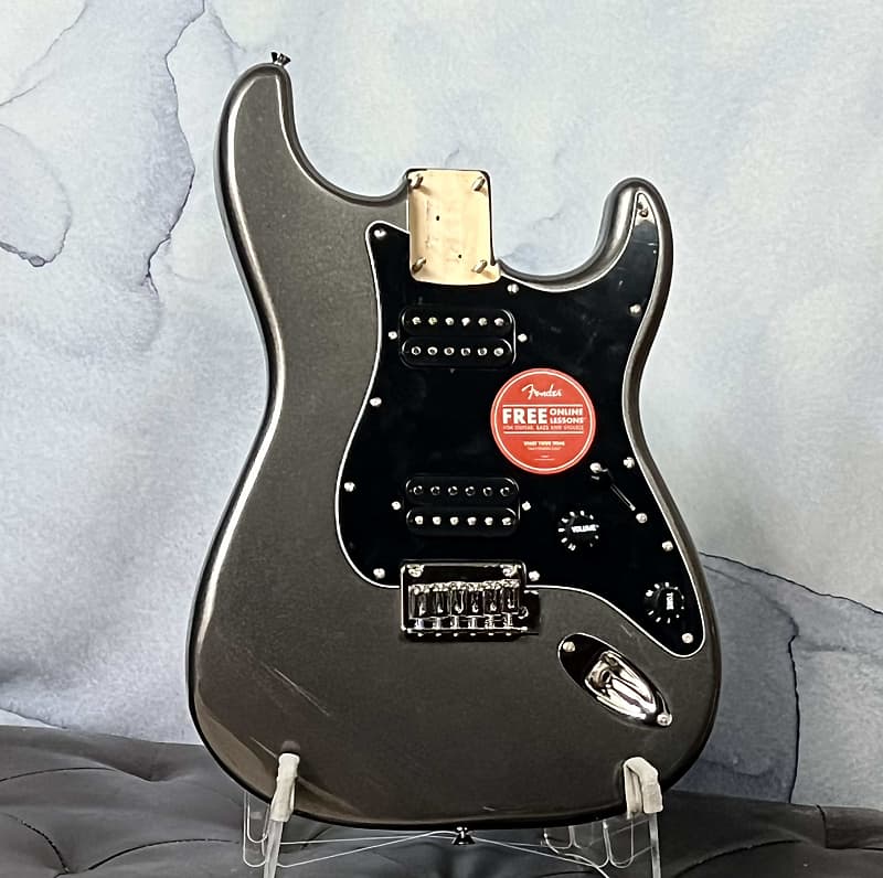 Squier FSR Loaded HH Stratocaster Body Charcoal Frost | Reverb