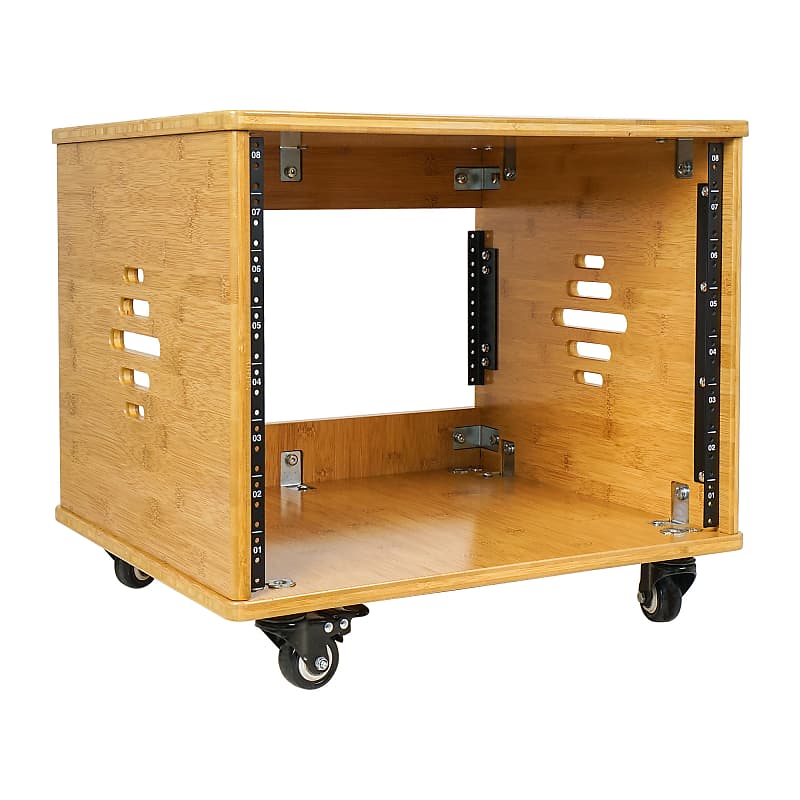 Sound Town Sound Town DIY 8U Solid Bamboo Studio Rack - 16" | Reverb