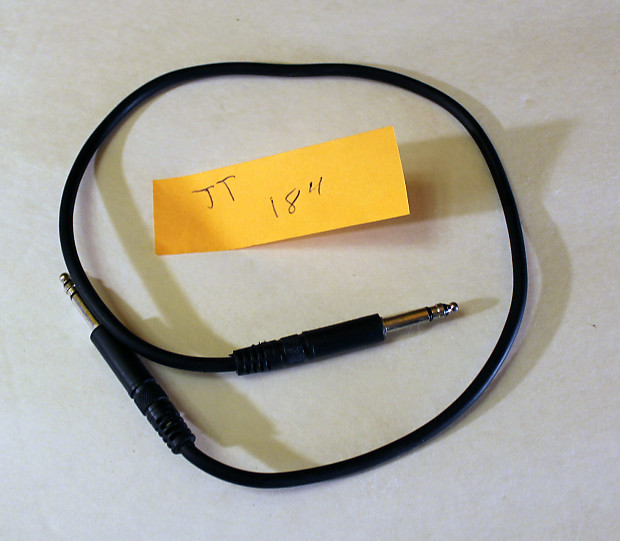 TT Patch Cable w Moulded Connectors 18" 1.5ft 0.5m Black | Reverb