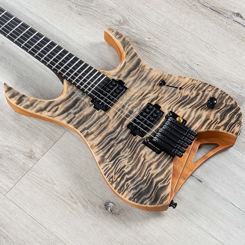 Mayones Hydra Elite Pro 6 Headless Guitar, Trans Jeans Black | Reverb