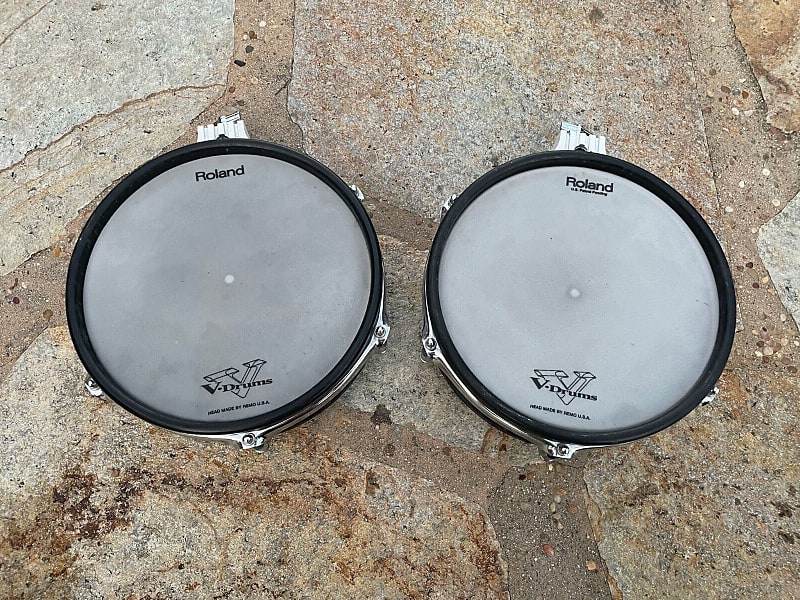 TWO PACK Roland PD-100 WHITE 10" Mesh Head V Drum PD100 | Reverb