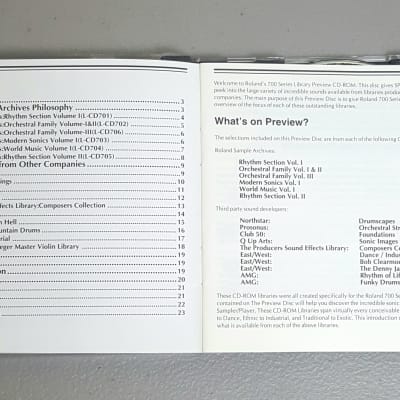 Roland SV-SP70-01 "Library Preview Disc" Sampler CD Rom | Reverb