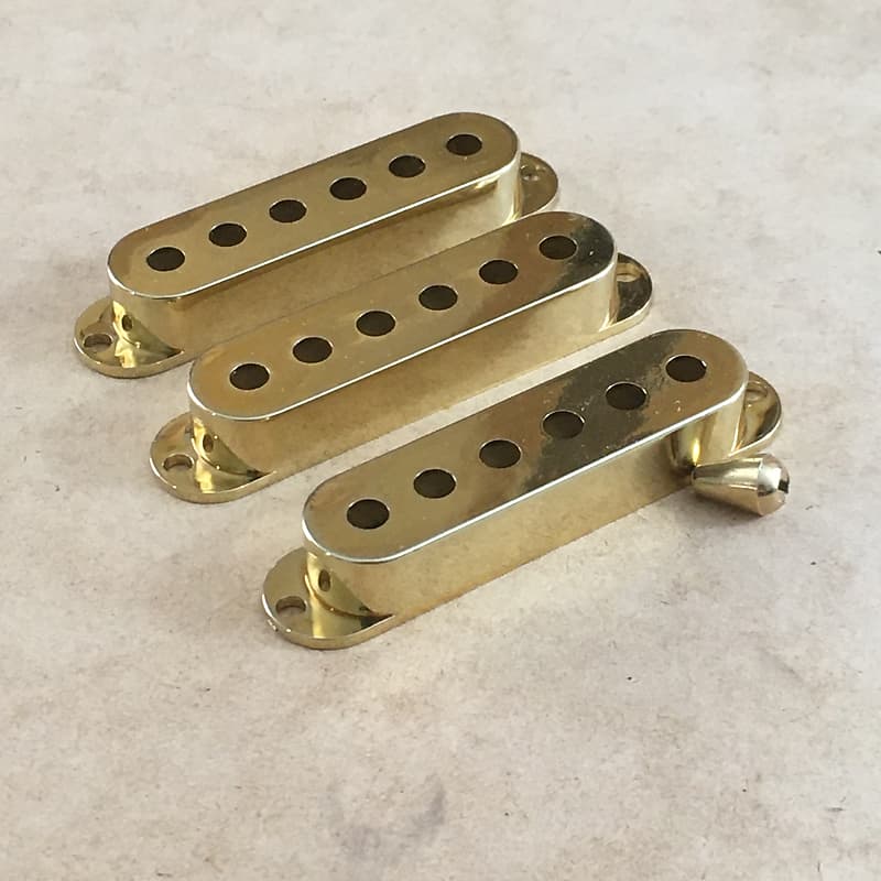 3 Solid Vintage Antique Shiny Gold Guitar Pickup Covers For | Reverb