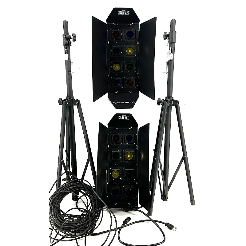 Used Chauvet Pair 8 Color Bank Lights and Stands | Reverb