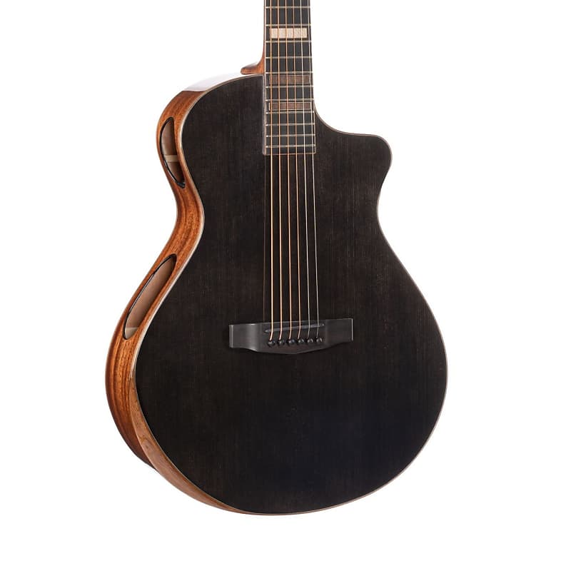 Cort Masterpiece Series Modern Black Acoustic Electric Guitar | Reverb