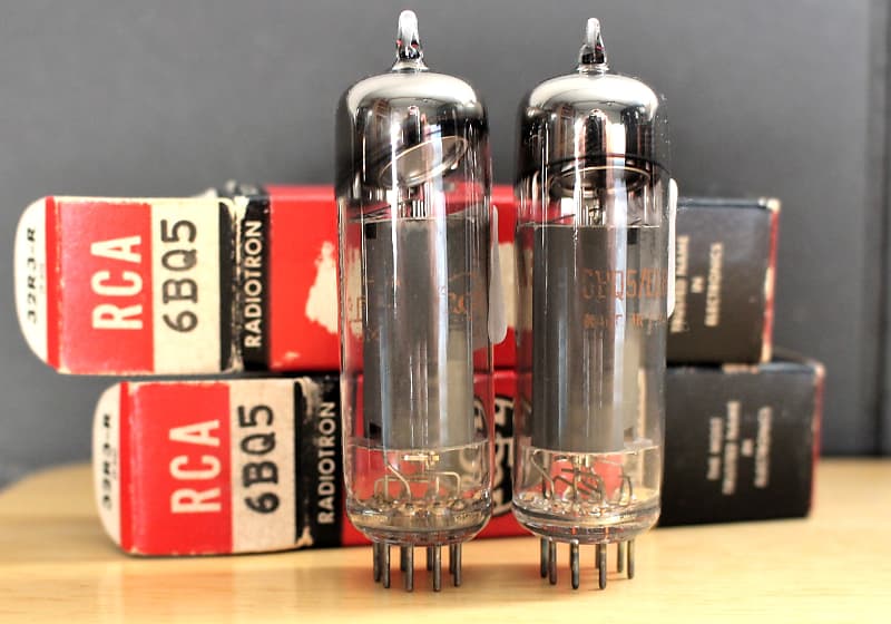 RCA 6BQ5 EL84 PERFECT MATCH PAIR GREY PLATE DISC GETTER | Reverb UK