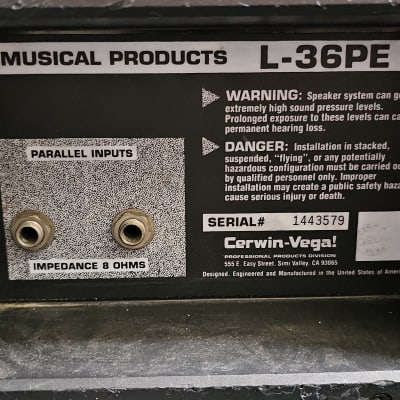 Cerwin-Vega L-36PE Subwoofer Grey pair | Reverb