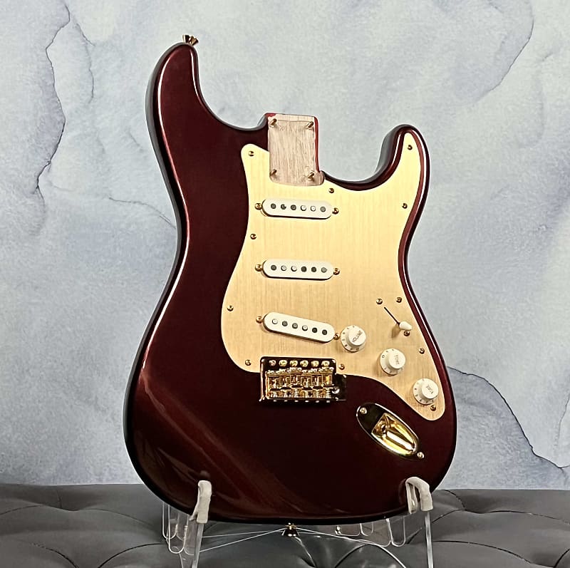 Squier Loaded 40th Anniversary Stratocaster Body Ruby Red | Reverb