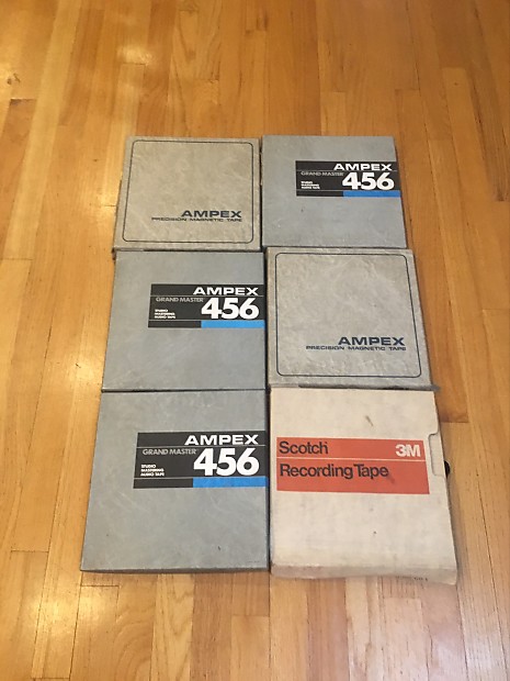 6 Reels of 1/2 Inch Tape, Ampex 456 Grand Master and Scotch | Reverb