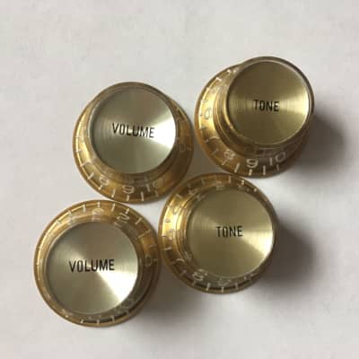 1960's 70's Style Gold Reflector Knobs For Gibson Les Paul | Reverb