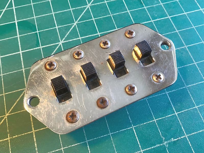 1960's Fender Bass VI Switch Plate, Switches, Insulator, | Reverb