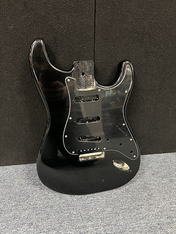 Unbranded Stratocaster Strat body - Black HSH route | Reverb