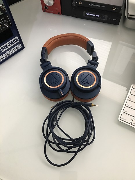 Audio-Technica ATH-M50x Limited Edition Blue & Tan Headphones | Reverb