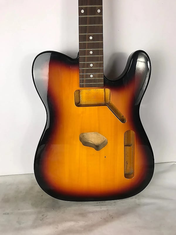 Tobacco Burst Tele Style Guitar Maple Neck with Body | Reverb