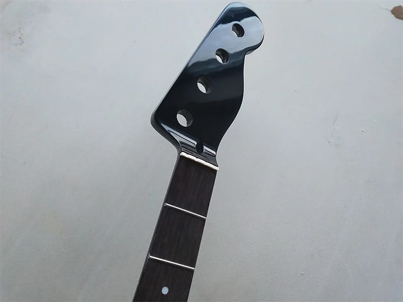 Glossy Black 4 String Telecaster Tele Bass Maple Wood Neck, | Reverb