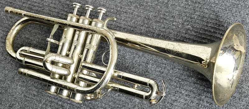 Reynolds Argenta Solid Nickel Silver Cornet w 1st Valve Slide | Reverb