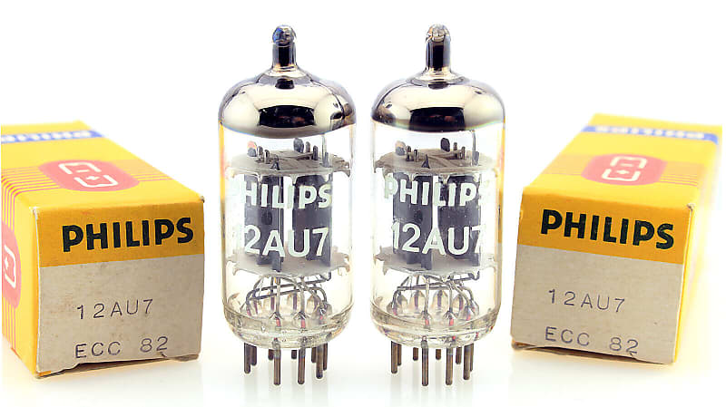 MATCHED PAIR PHILIPS ECC82 12AU7 DIMPLE DISC GETTER NOS | Reverb