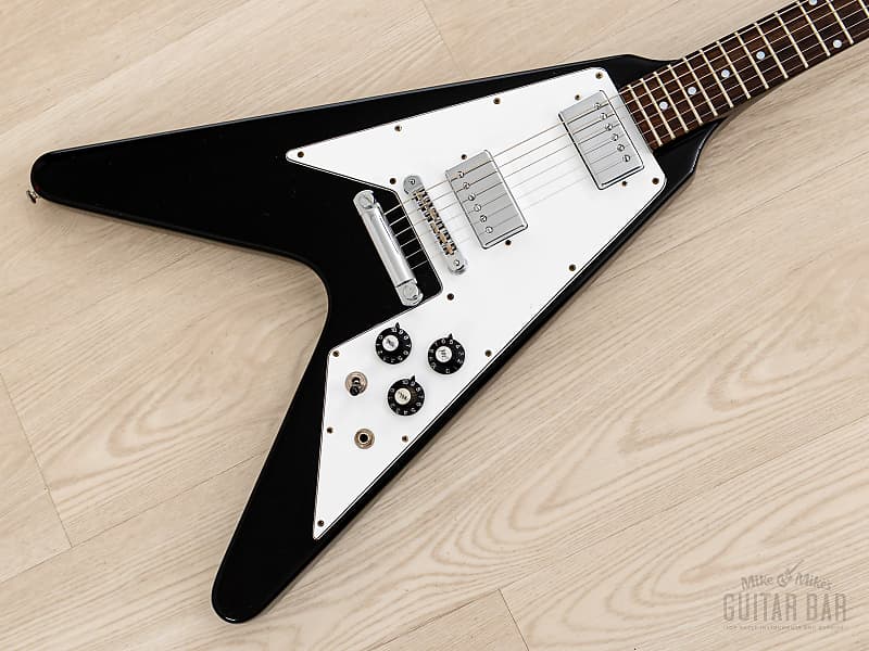 1980 Fernandes FFV-70 Flying V Vintage Guitar Black 67-Style | Reverb