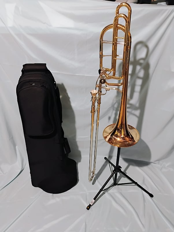 *Plays Good* Stencil Bass Trombone W/ Case & Mouthpiece. | Reverb