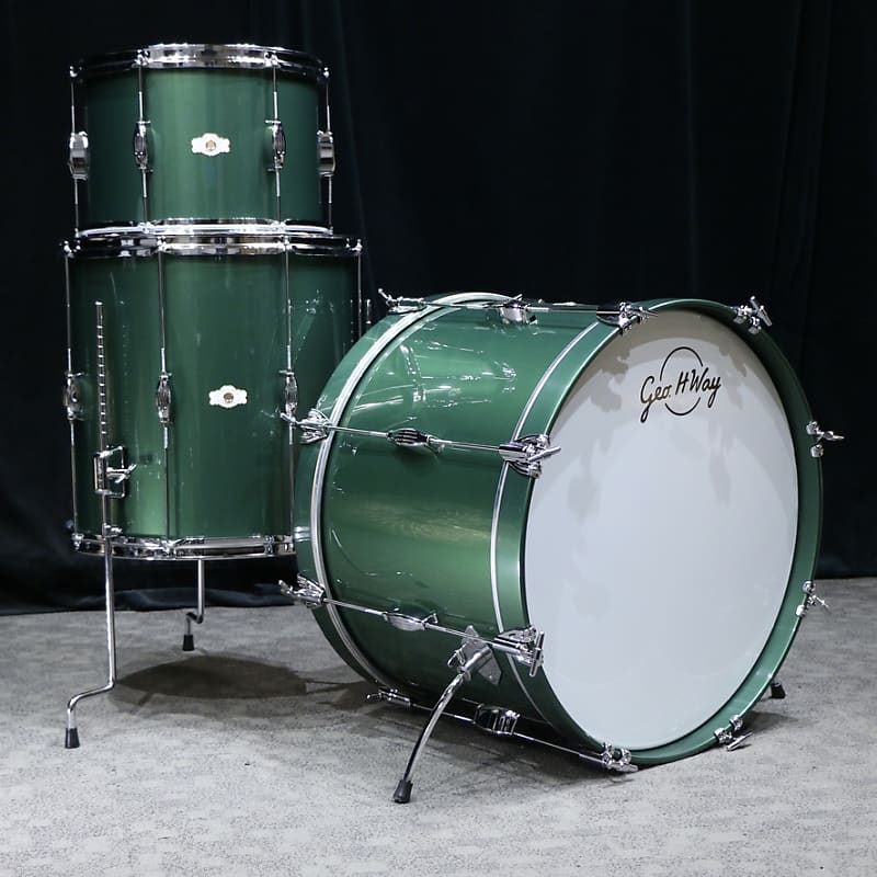George Way Studio Tuxedo Drum Kit 22-13-16in - Kaddy Green | Reverb