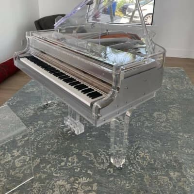 transparent / white/ acrylic Crystal Grand Piano | Reverb