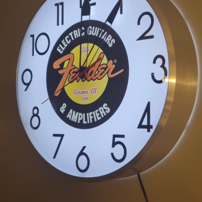 1963 Style Fender Musical Instruments Light-Up Clock Killer | Reverb