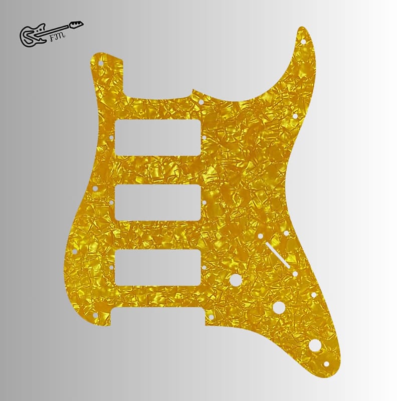 4 Ply Golden Pearl Strat Minihumbuckers HHH Pickguard (Fits | Reverb