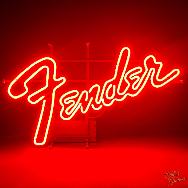 Rare Vintage Fender Guitars Neon Red Sign (17 X 28 Inches) | Reverb