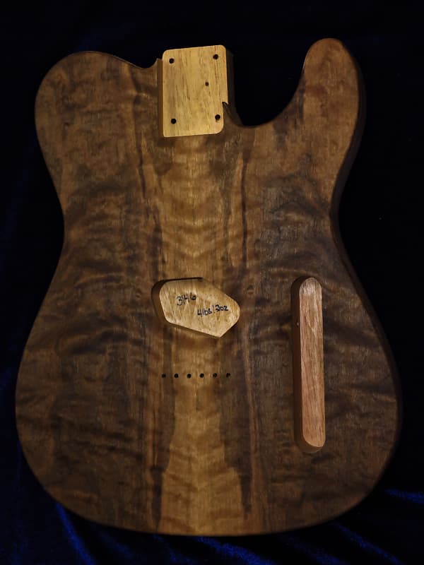 Figured Walnut Top \ Mahogany Telecaster Tele Body 4lbs 12oz | Reverb