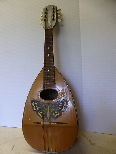 Vintage 8 string Bowl Back Mandolin butterfly inlay | Reverb