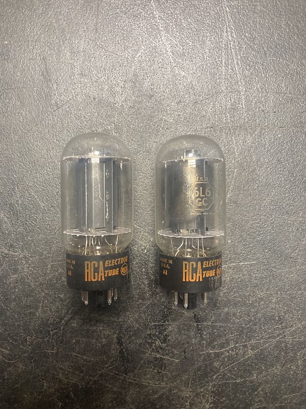 Rca 6l6 gc Black plate matched pair | Reverb