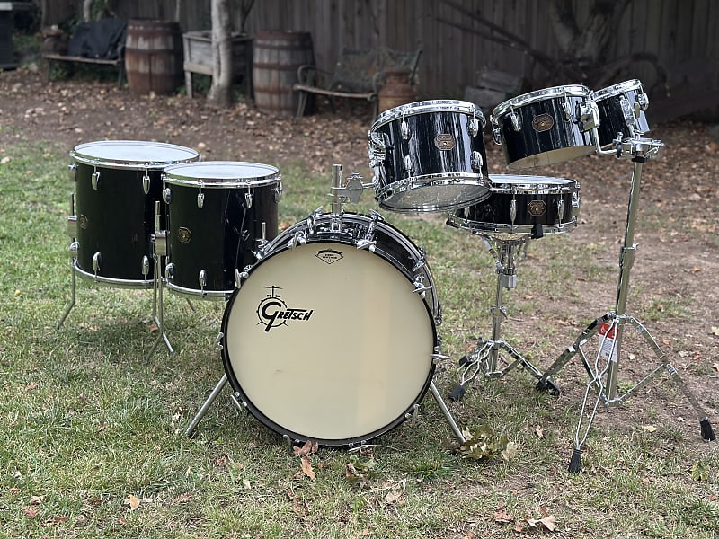 1980/81 Gretsch Black Nitron Drum Kit | Reverb