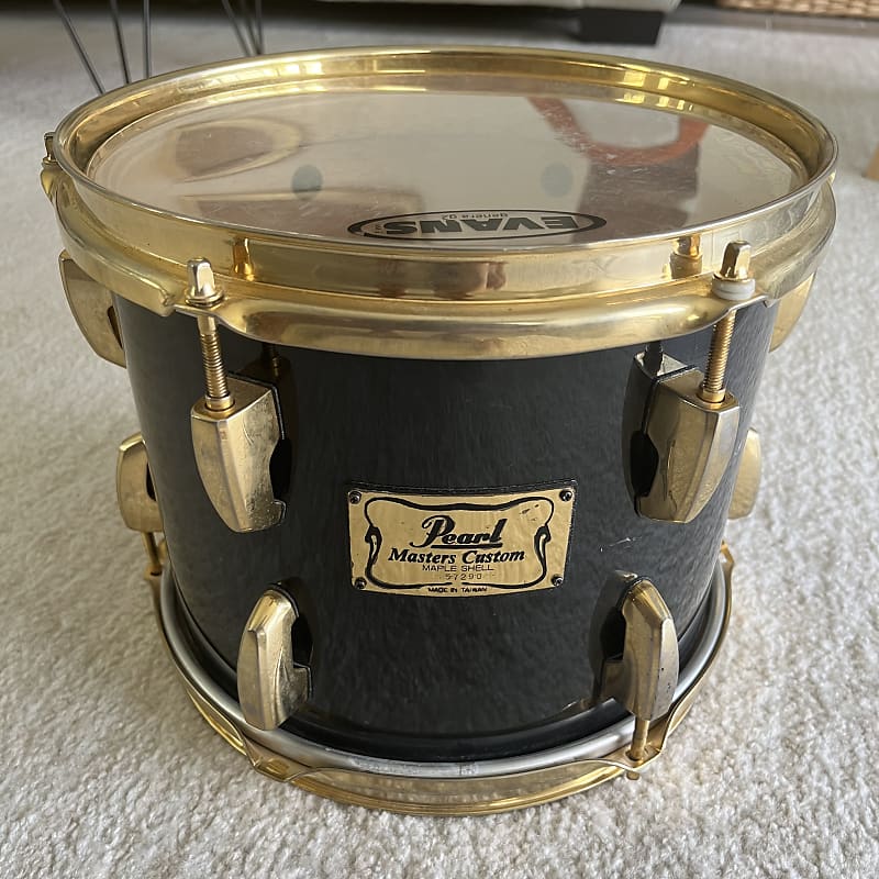 Pearl 10x8 Tom Masters Customs - Rare! Piano Black Gold | Reverb