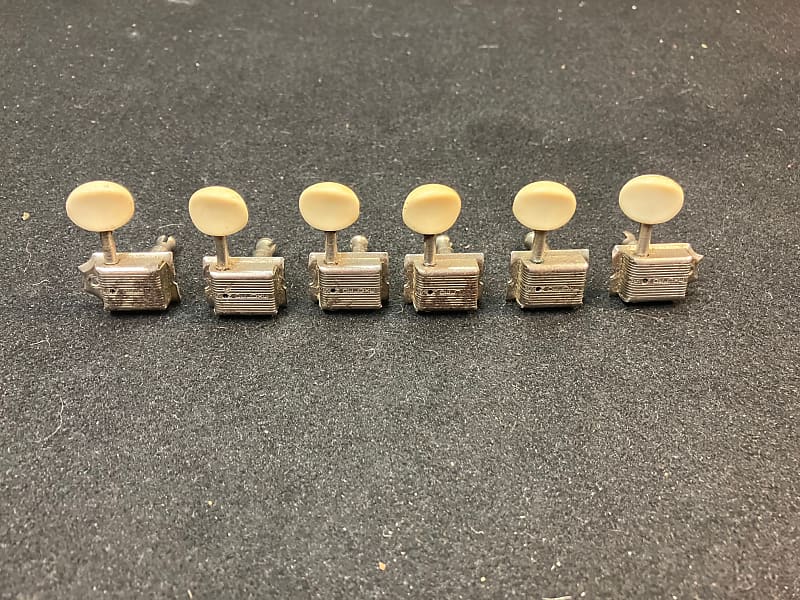 Kluson 6 Inline, Single Line, White Buttons Set 1960's | Reverb