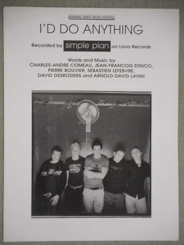 Simple Plan "I'd Do Anything" Sheet Music 2002 | Reverb