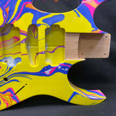 Swirled Alder 6 string Jem style guitar body, HSH, OSNJ - | Reverb