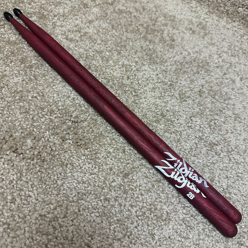 Zildjian Red 2B Nylon Tip Drum Sticks | Reverb