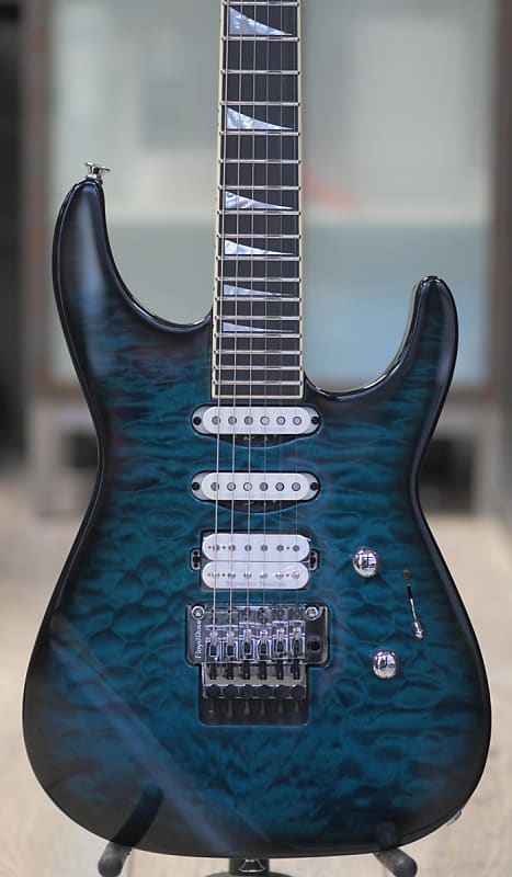 Jackson Custom Shop Soloist™ - Transparent Blue Burst | Reverb