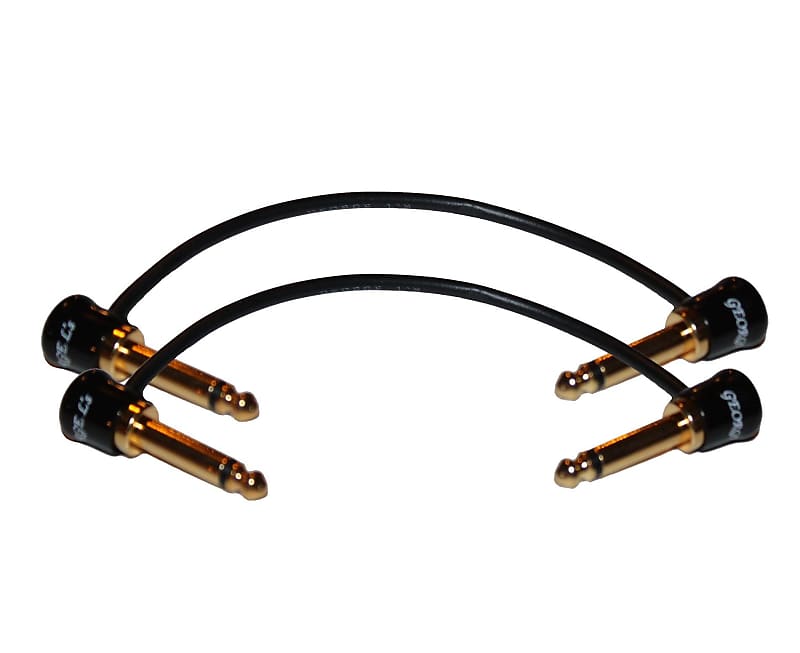George L's 6" Deluxe Gold Effects Cable in Black 2-Pack | Reverb