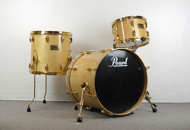 2000s Pearl Masters Custom Natural Maple Drum Set | Reverb