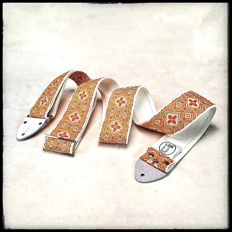 Toms Vintage Orange 'Octa star' Guitar/Bass Hippie Strap | Reverb