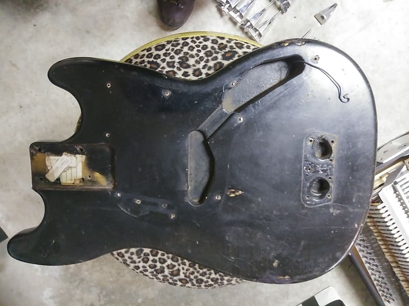 Vintage Fender Musicmaster Bass Body Ash Black | Reverb